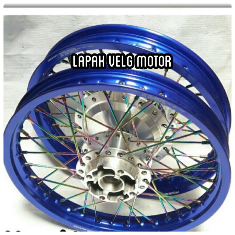 Jual velg matic ring 14 uk 140-160 warna biru jari jari pelangi ...