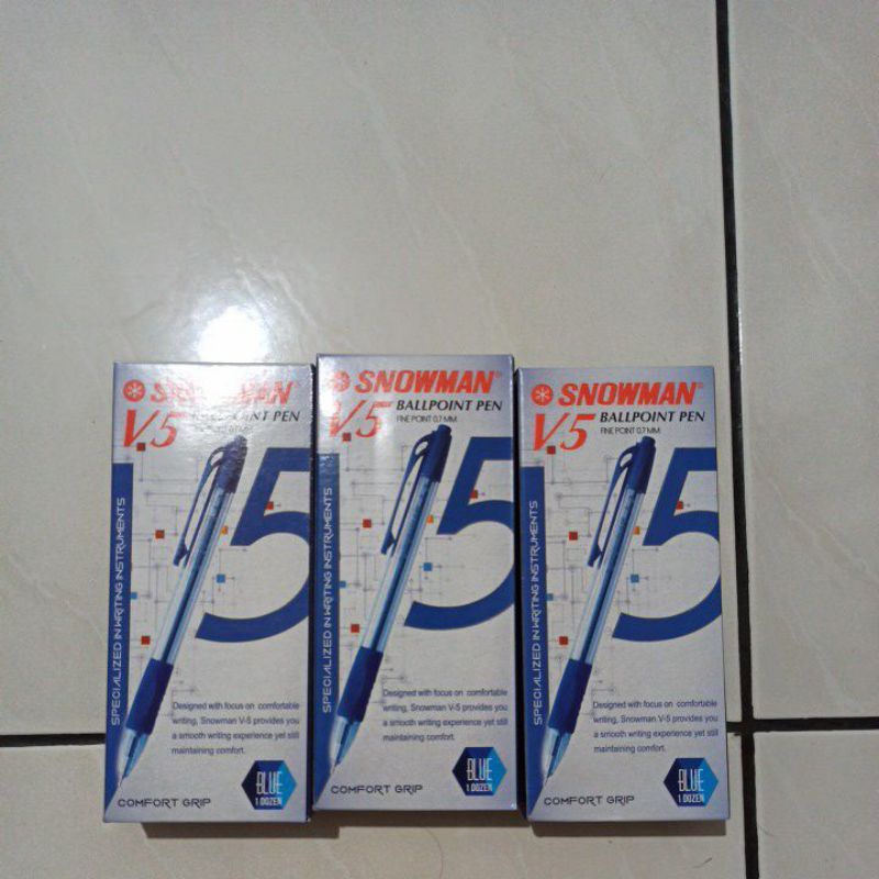 Jual Snowman v5 Ballpoint pen Biru | Shopee Indonesia