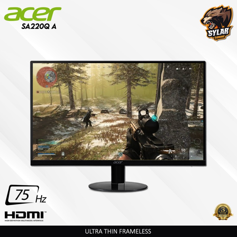 Jual Acer SA220Q A 22Inch Ultrathin Frameless 75hz IPS Panel Gaming ...