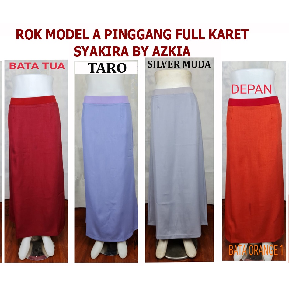 Jual Rok model A Syakira Warna Bata Tua-Taro-Silver muda-Bata Orange ...