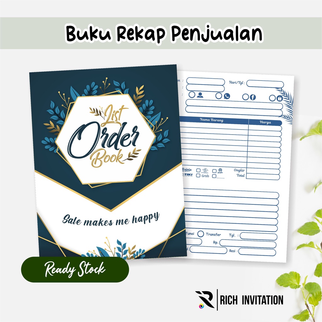 Jual BUKU REKAP PENJUALAN / BUKU LIST ORDER ONLINE SHOPE READY MURAH ...