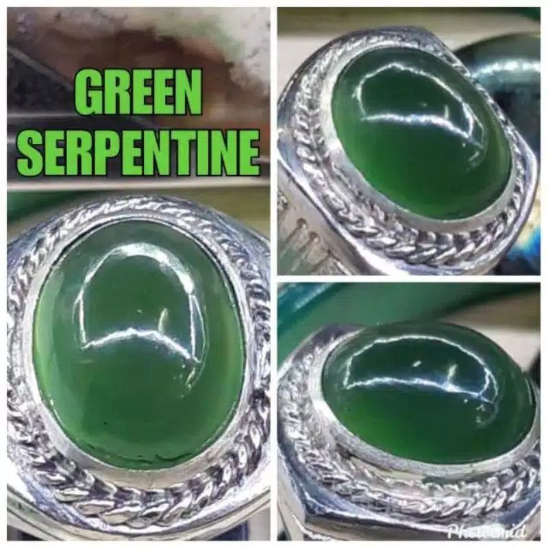 Jual BATU CINCIN SERPENTINE HIJAU BOTOL | Shopee Indonesia