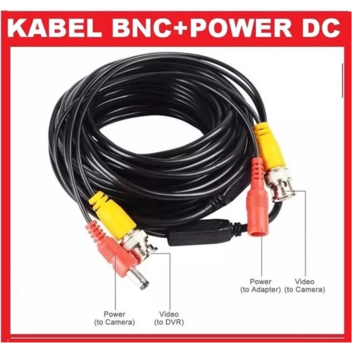 Jual KABEL KAMERA CCTV 10M 15M 20M 25M 30M 40M 50M BNC + DC TEBAL ...