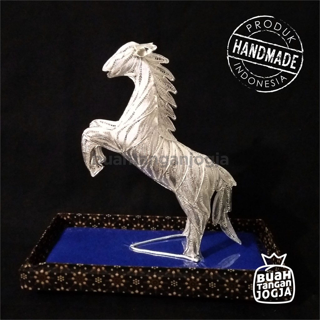 Jual Miniatur Kuda Lapis Perak - Kerajinan Khas Kotagede Jogja | Shopee Indonesia