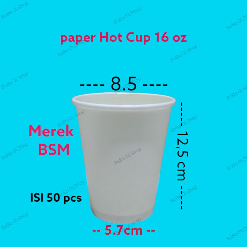 Jual Paper Hot Cup 16 oz Polos / Gelas kertas isi 50 pcs | Shopee Indonesia
