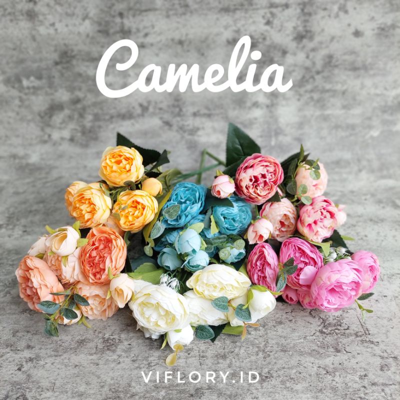 Jual Bunga Artifisial Camelia ( 5 cabang ) | Shopee Indonesia