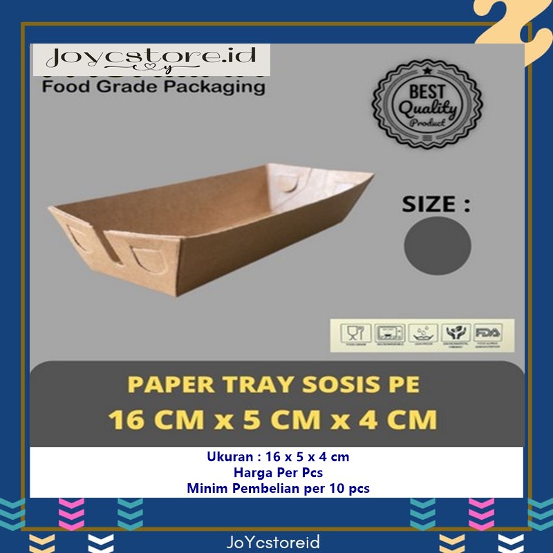 Jual SOSIS PAPER TRAY / HOTANG / CORNDOG / YAKITORI 16x5x4 - LAMINASI ...
