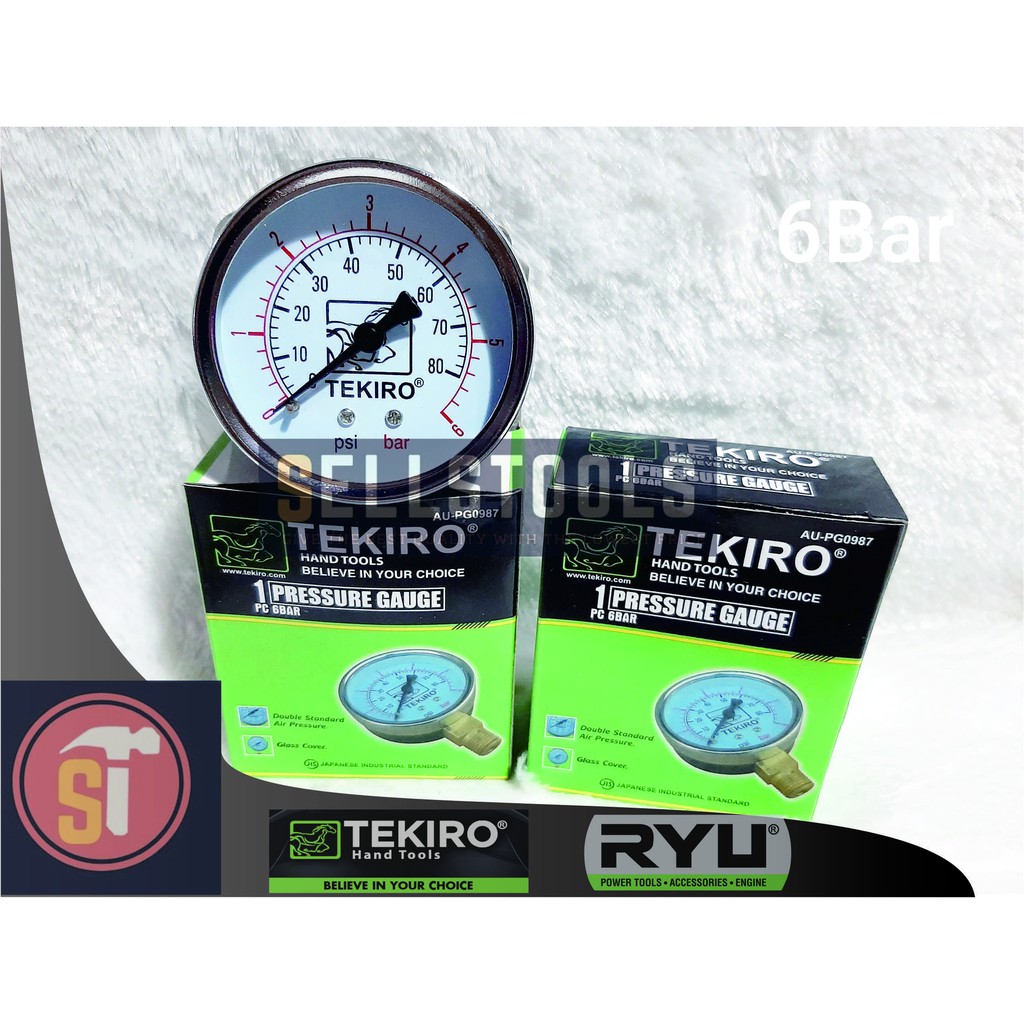 Jual Tekiro Preasure Gauge 4 Bar / Meteran Angin 4 Bar | Shopee Indonesia