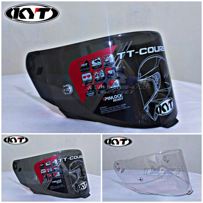 Jual Flat Visor KYT TT Course TTC Original Dark Smoke / Light Smoke ...