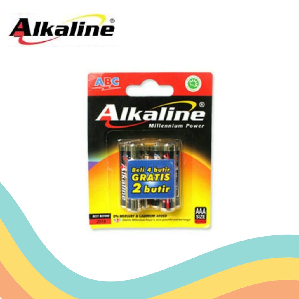 Jual BATERAI ABC ALKALINE LR03-AAA ISI 4+2 (1 SET) | Shopee Indonesia