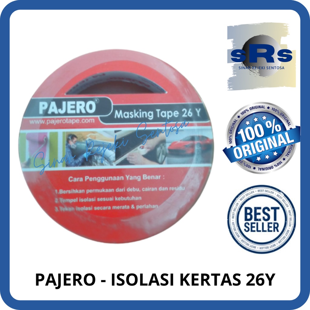 Jual PAJERO TAPE - ISOLASI KERTAS/MASKING TAPE 1" (26Y) | Shopee Indonesia