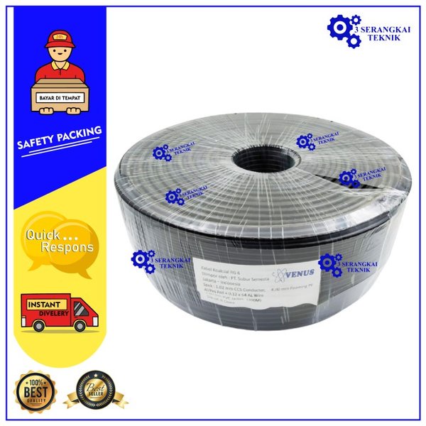 Jual Kabel RG6 Coaxial Venus Ecer per Meter untuk Antena TV Parabola | Shopee Indonesia