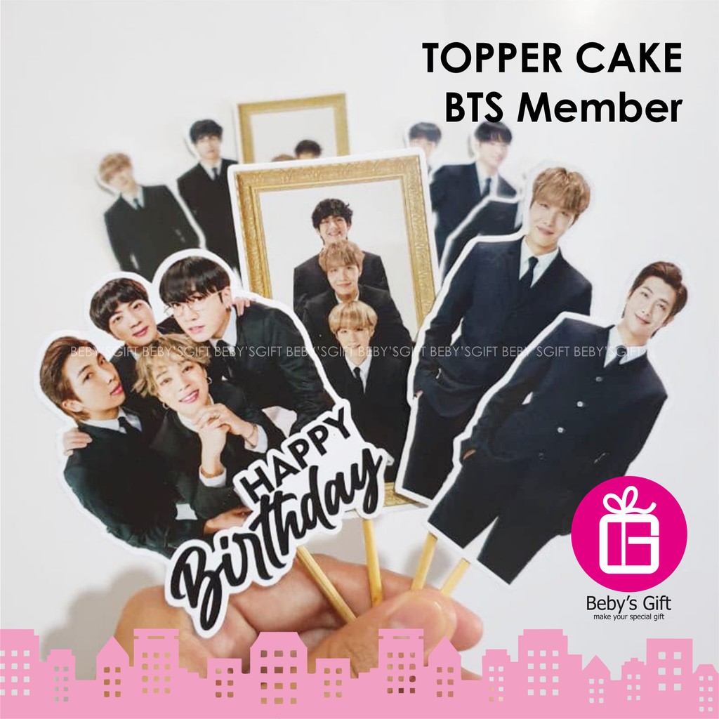 Jual Topper Cake BTS Member Tusukan Dekorasi Hiasan Kue Ulang Tahun ...
