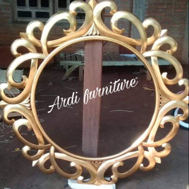 Jual Cermin tembok dekorasi dinding figura ukir kayu jati kaca cermin ...
