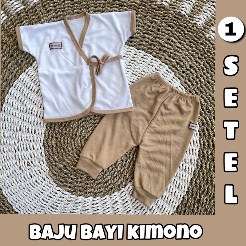 Jual PREMIUM QUALITY 1 Stel Baju Bayi Newborn Kimono polos Lengan ...