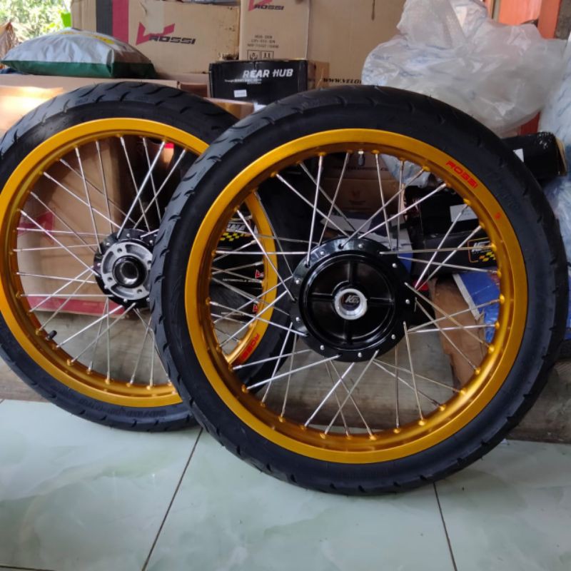 Jual velg paketan rx king tapak lebar ring 18 tromol original plus ban ...