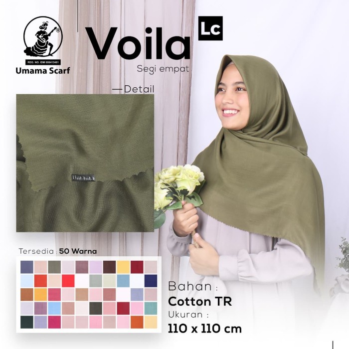 Jual Promo Kerudung VOILA LC UMAMA Hijab Jilbab Segi Empat Polos Laser ...
