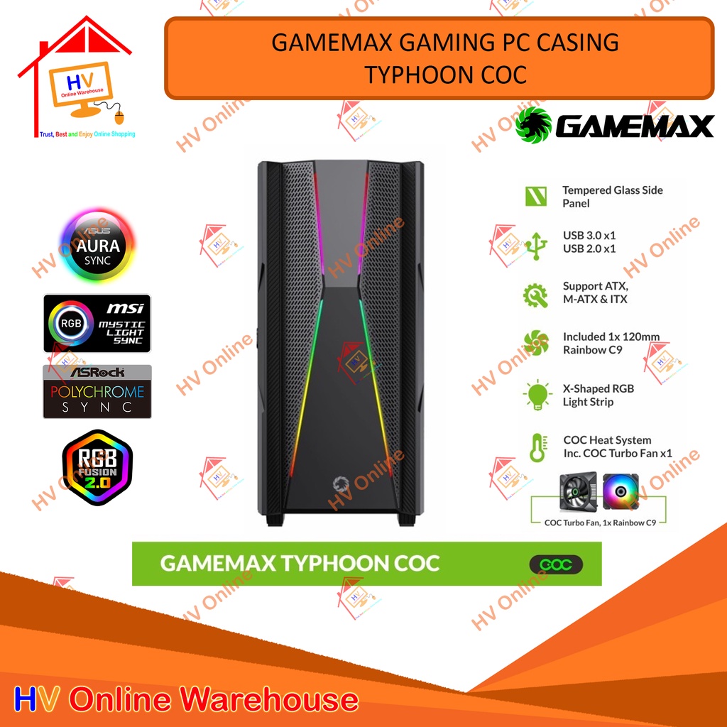 Jual Gamemax Typhoon COC System with COC Turbo Fan & ARGB Fan Casing ...