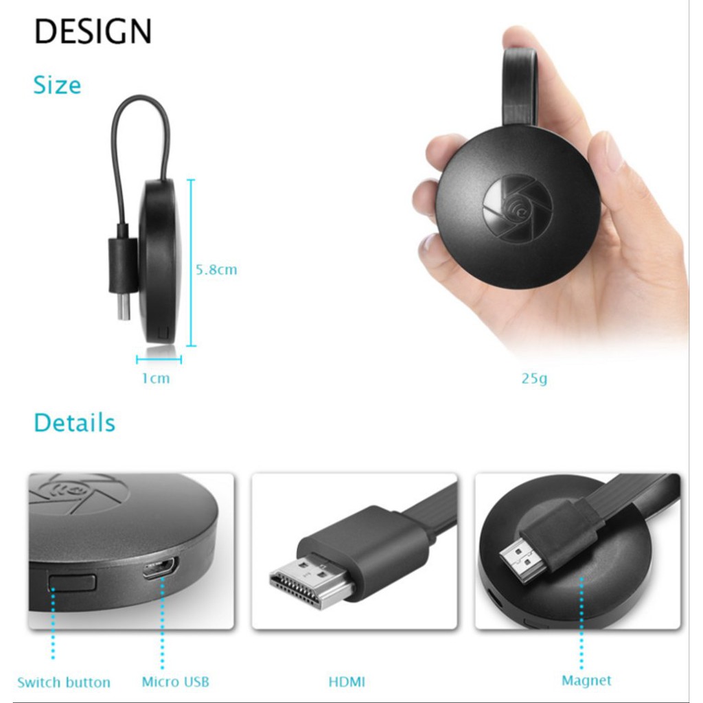 Jual GOOGLE CHROMECAST 2 HDMI STREAMING MEDIA PLAYER DEVICE - Hitam ...