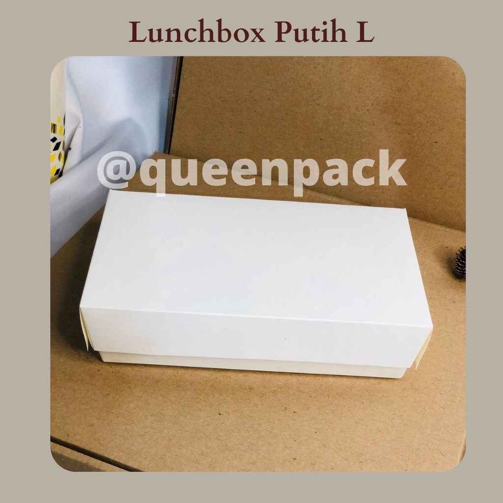 Jual KARDUS/BOX LUNCH BOX LEMBARAN PUTIH UK L KOTAK MAKAN/KARDUS MAKAN ...