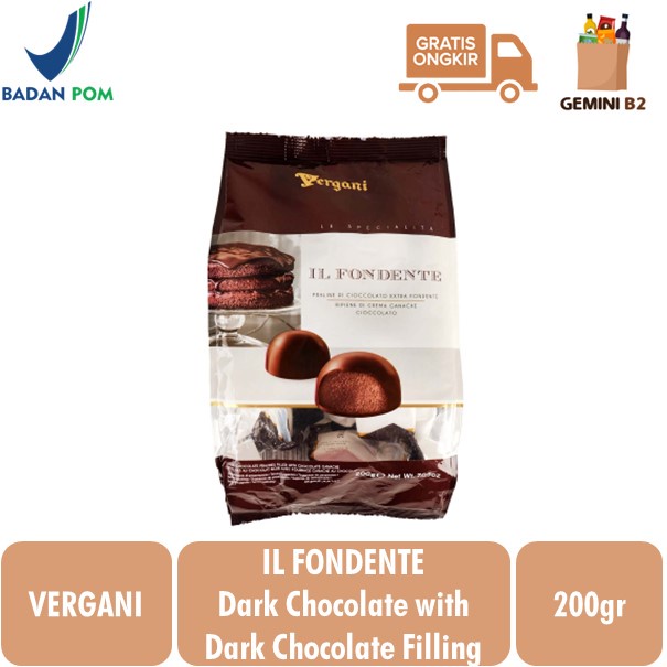 Jual Vergani Il Fondente / Dark Chocolate with Chocolate Cream 180gr ...