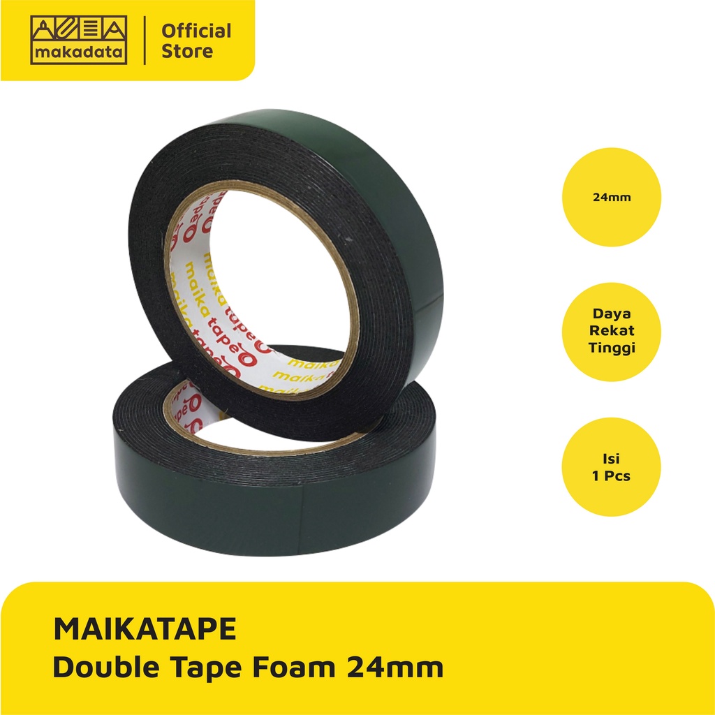 Jual ISOLASI DOUBLE TAPE FOAM MAIKATAPE 24MM MURAH | Shopee Indonesia