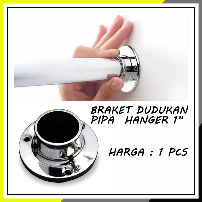 Jual Bracket Topi Pipa Bulat 1 Inch 25mm Dudukan Pipa Hanger Lemari ...