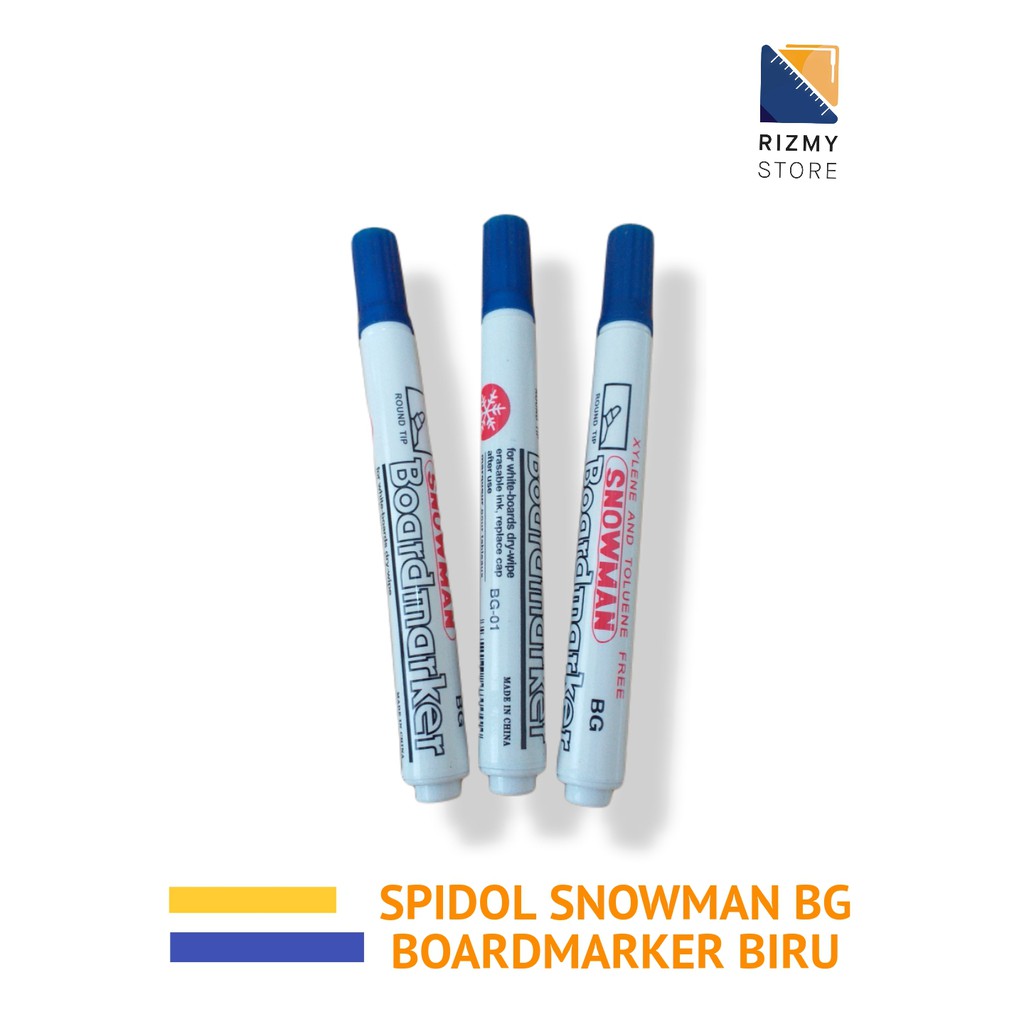 Jual Spidol Snowman Boardmarker Biru BG | Shopee Indonesia