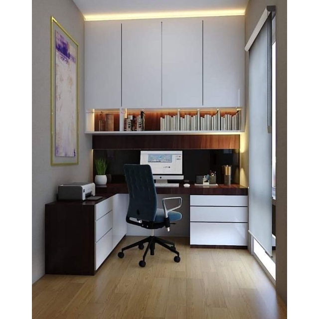 Jual Meja kerja meja kantor dan kabinet atas minimalis finishing HPL ...