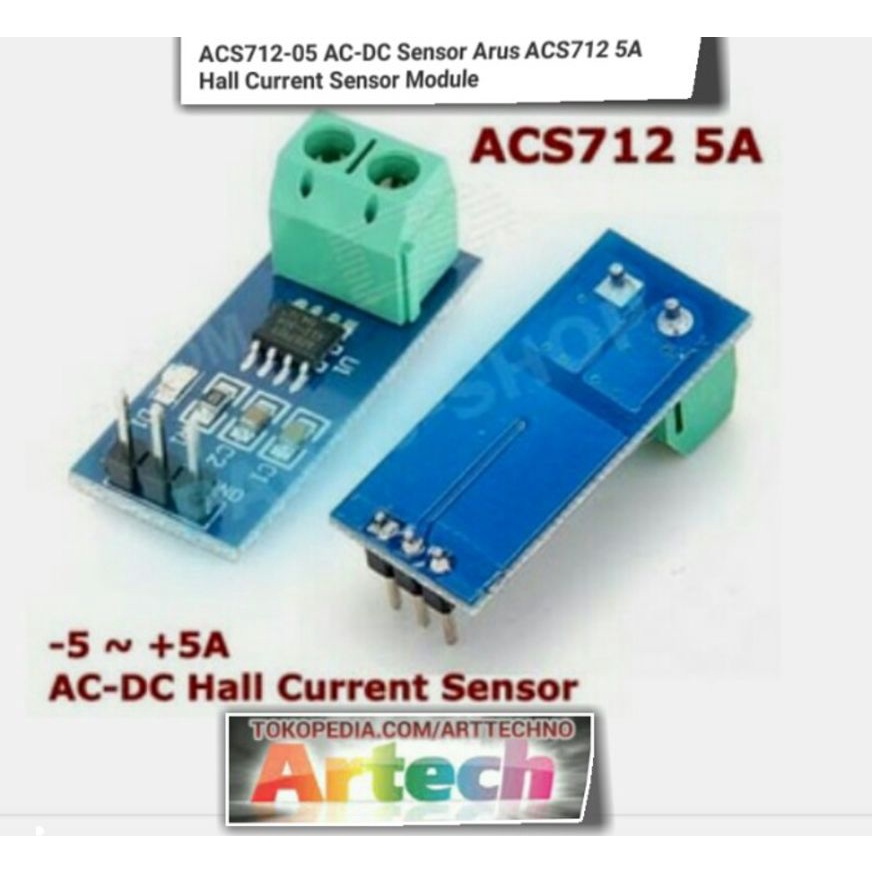 Jual ACS712-05 AC-DC Sensor Arus ACS712 5A Hall Current Sensor Module ...