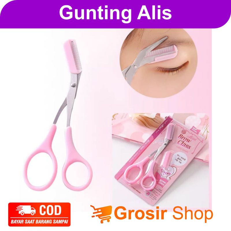 Jual Peralatan Rias Sisir Gunting Perapih Bulu Mata Gunting Alis Scissor plus Comb | Shopee ...