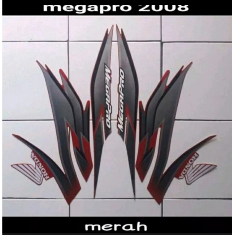 Jual STIKER STRIPING LES LIS BODY MOTOR HONDA MEGAPRO PRIMUS 2008 MERAH ...