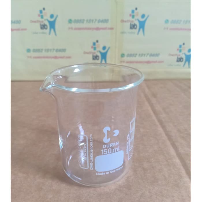Jual DURAN Beaker glass 150 ml low form gelas piala gelas kimia | Shopee Indonesia
