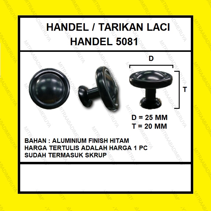 Jual Tarikan Handle Knob Bulat Pentol Laci Pintu Lemari Kitchen 5081 ...