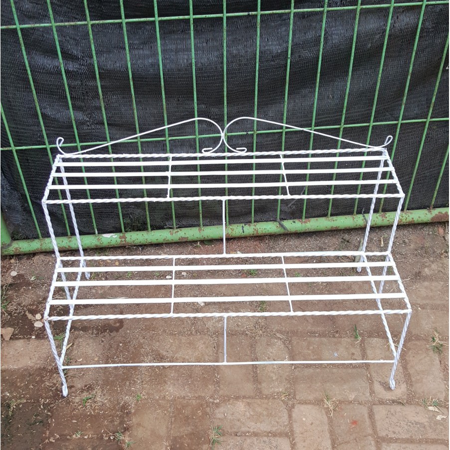 Jual RAK BESI POT BUNGA 2 SUSUN GOJEK GRAB ONLY (PUTIH) | Shopee Indonesia