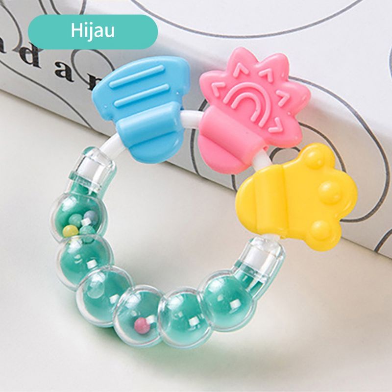 Jual Mainan Gigitan Bayi Rathel Genggam Kerincingan Bayi | Shopee Indonesia