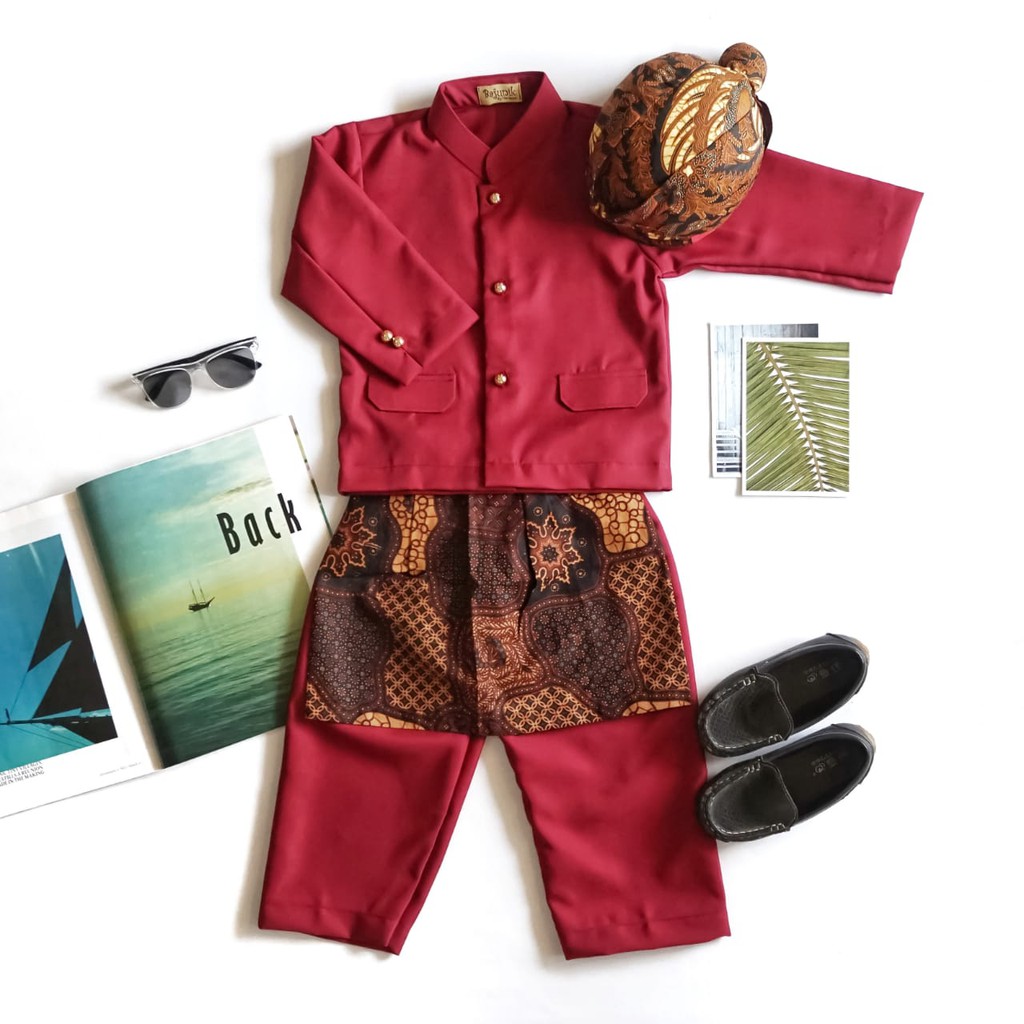 Jual BASOFI BAJU ADAT JAWA ANAK USIA 3-5 TAHUN WARNA MAROON (ReadyStok ...
