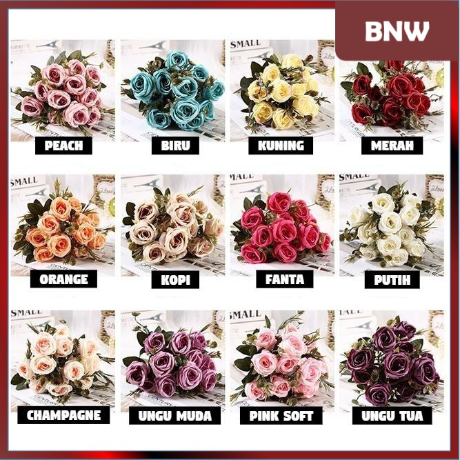 Jual BNW - Bouquet bunga P41 MAWAR Artifisial Dekorasi - GROSIR ...