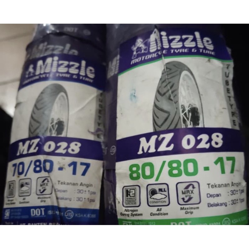 Jual Paket Ban Mizzle MZ-028 70/80 dan 80/80 Ring 17, Tube Type ...
