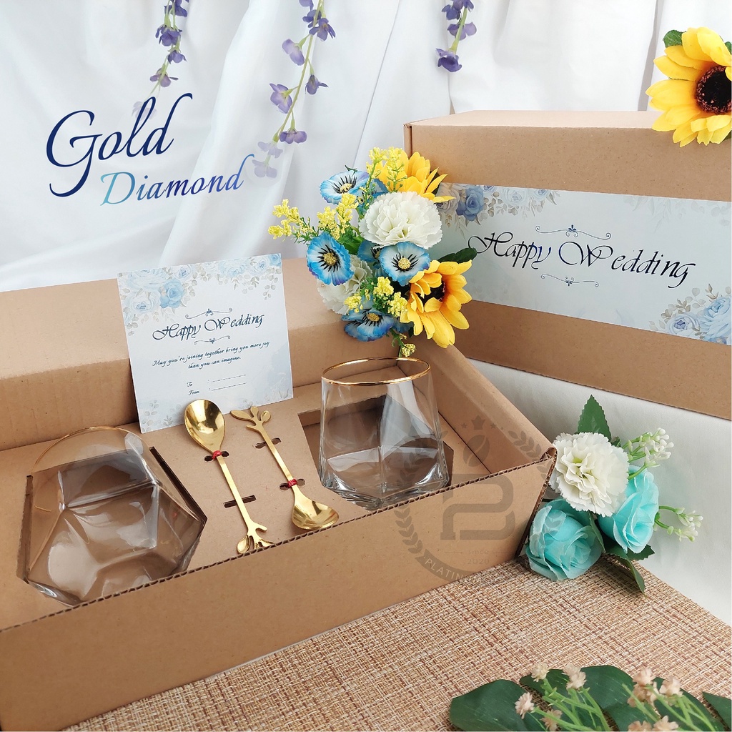 Jual Wedding Hampers Gift Box Nikah Pernikahan Parcel Glass Aestehtic ...