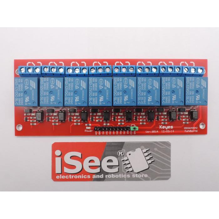 Jual relay module 12V 8 channel keyes brand mark high quality | Shopee ...