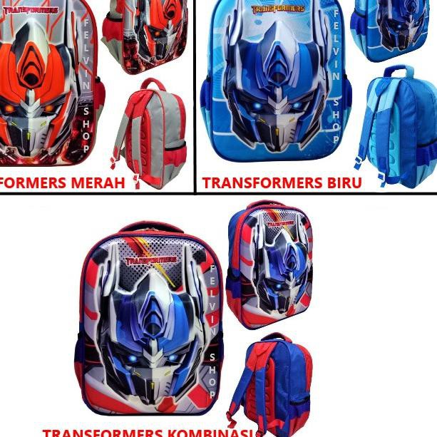 Jual ZOD Tas Ransel Sekolah Anak SD 3D TIMBUL Karakter TRANSFORMERS ...