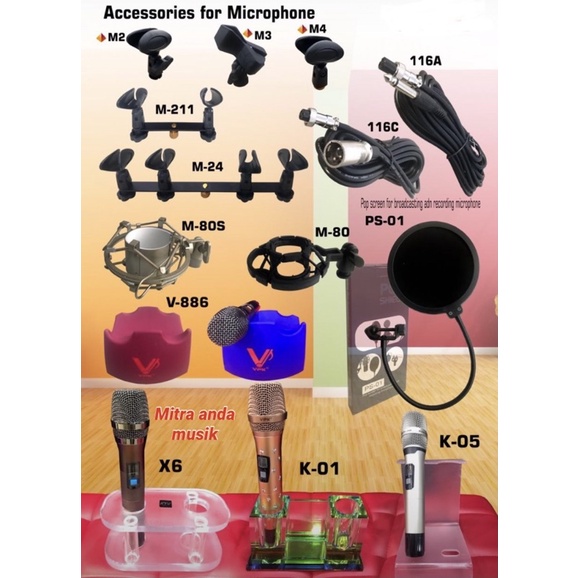 Jual Asesoris assesoris untuk mic microphone hoder jepitan mic m2 ...