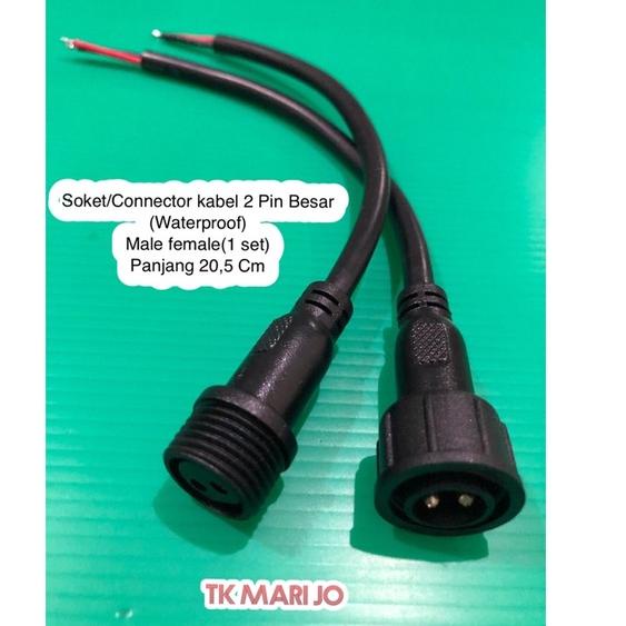 Jual Soket/Conner Kabel 2 Pin Besar(waterproof)Male Female 1 set 3T0 ...