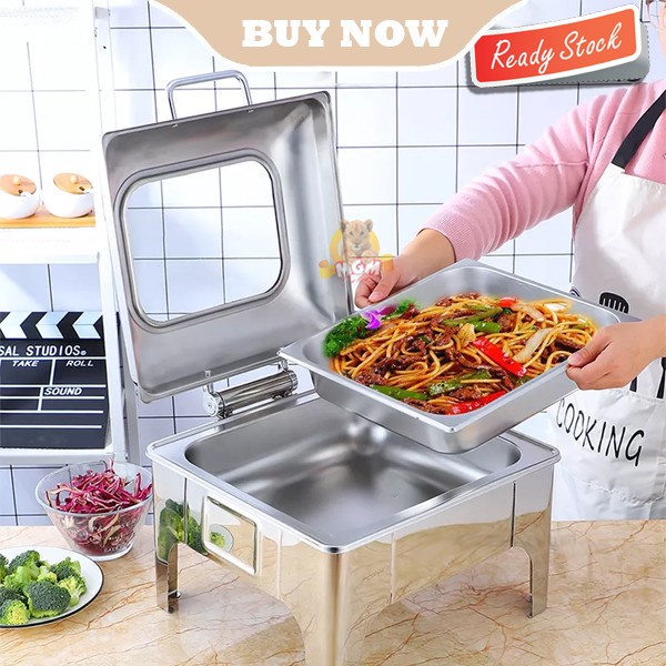 Jual LUXURY Prasmanan Hydraulic SQUARE Chafing Dish 6.0L kotak SOFT ...