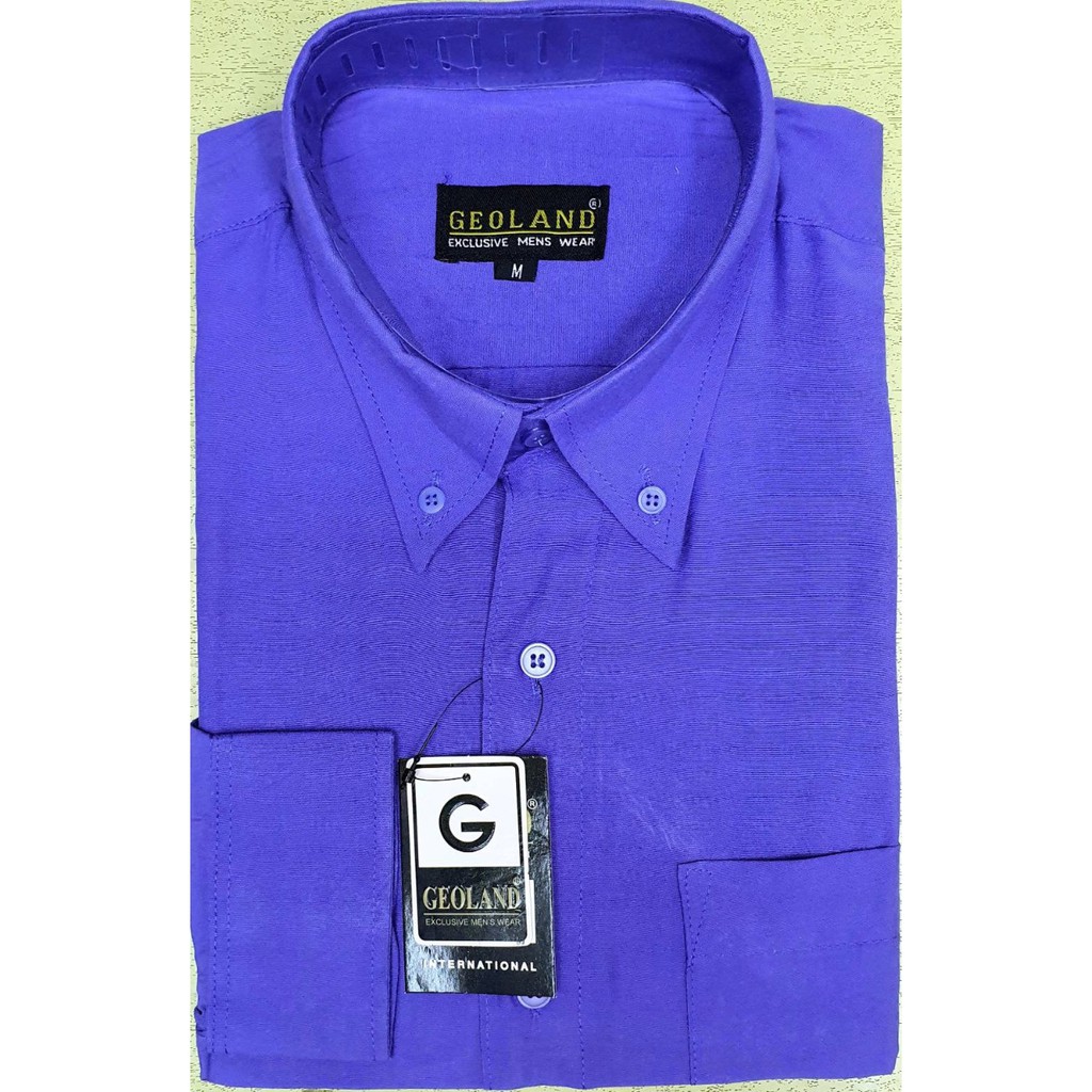 Jual KEMEJA POLOS LENGAN PANJANG PRIA GEOLAND (BIRU OSKADON) | Shopee Indonesia