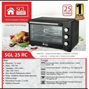 Jual oven listrik 25 liter SGL home SGL25RC electric oven | Shopee Indonesia