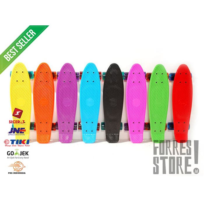 Jual Papan Skateboard PENNY BOARD BANANA BOARD FISHBOARD PU WHEELS ...