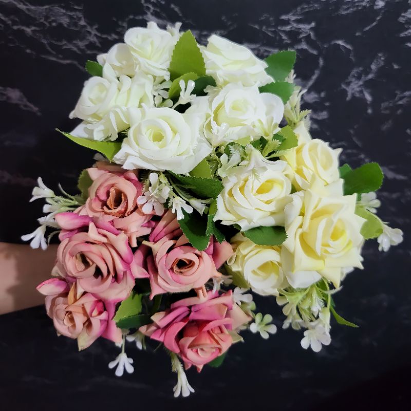 Jual Bunga Artificial / Bunga Palsu / Rose Bintang X5 | Shopee Indonesia