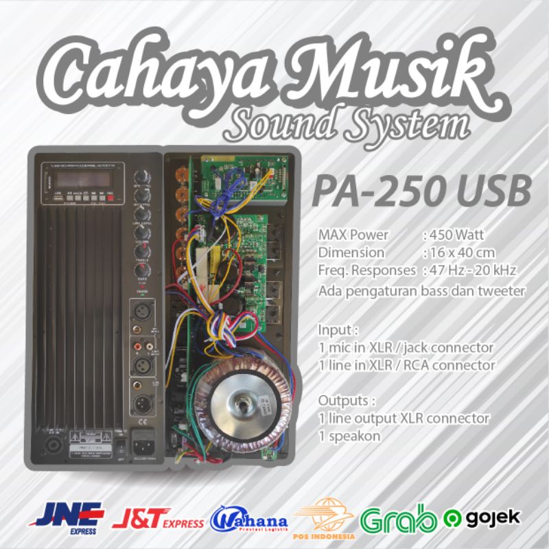 Jual CahayaMusik mesin speaker aktif / power kit PA - 250 USB Original ...